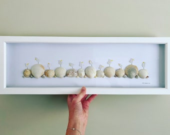 Cornish Sea Glass Art Shell Heart Picture Handmade in - Etsy