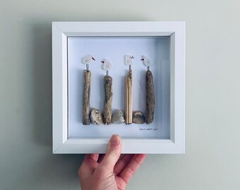 Cornish Shell Art and Sea Glass Picture Handmade in Cornwall - Etsy