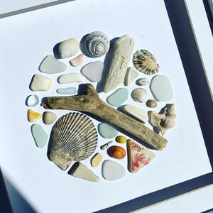Cornish Shell Art Picture • Sea Glass Art • Handmade in Cornwall - Etsy UK