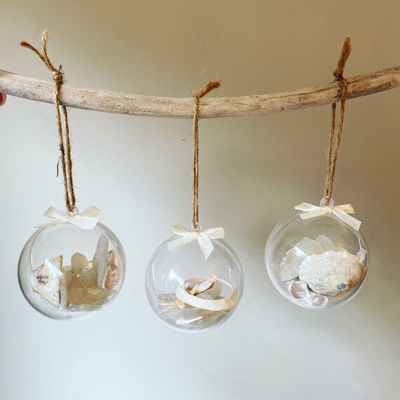 Cornish Sea Glass Baubles Coastal Christmas Decorations - Etsy