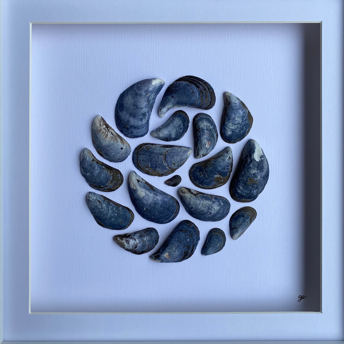 Cornish Mussel Shell Mandala Shell Art Picture Handmade in - Etsy
