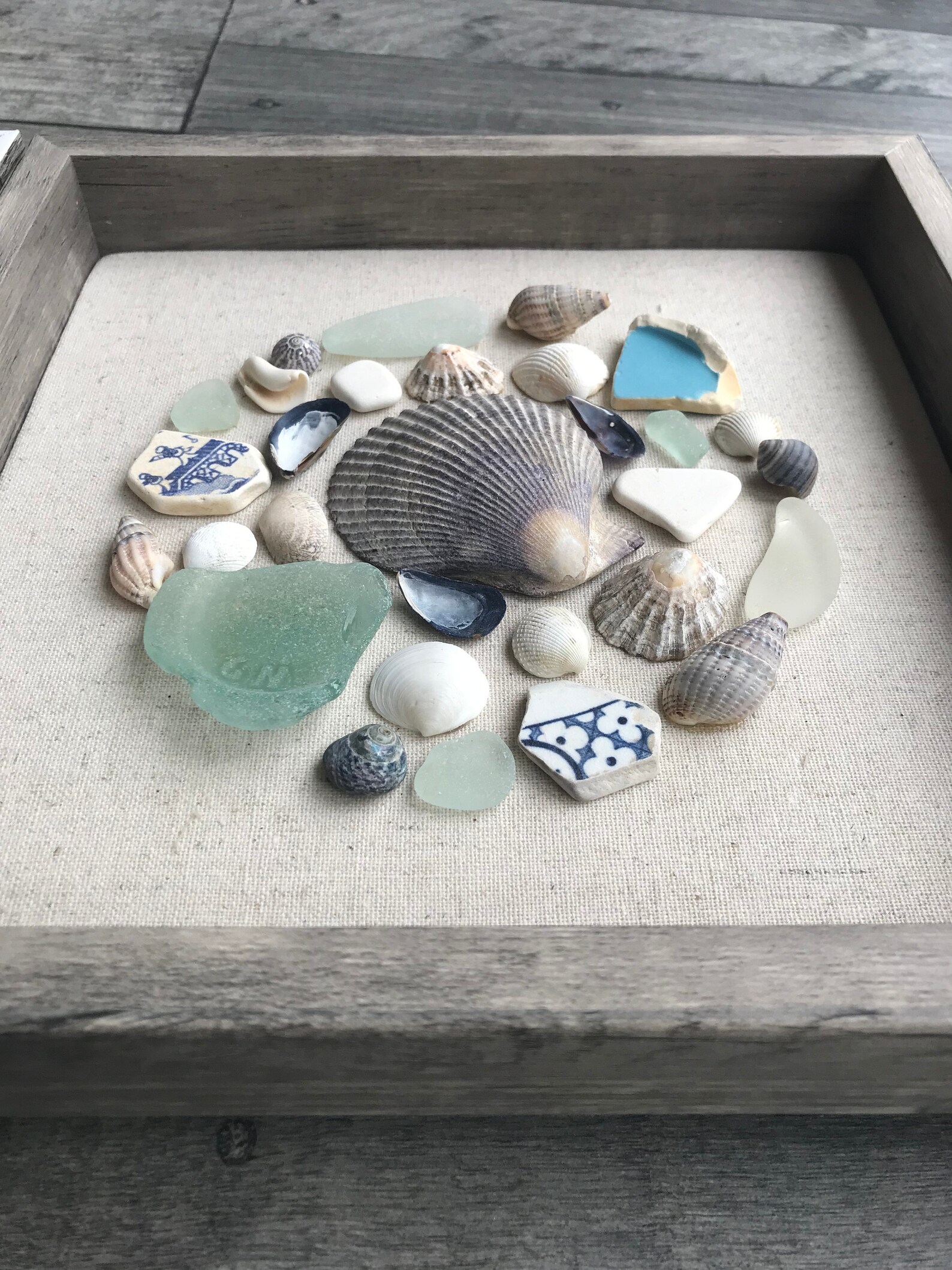 Cornish Shell Art Picture Sea Glass Art Handmade in - Etsy