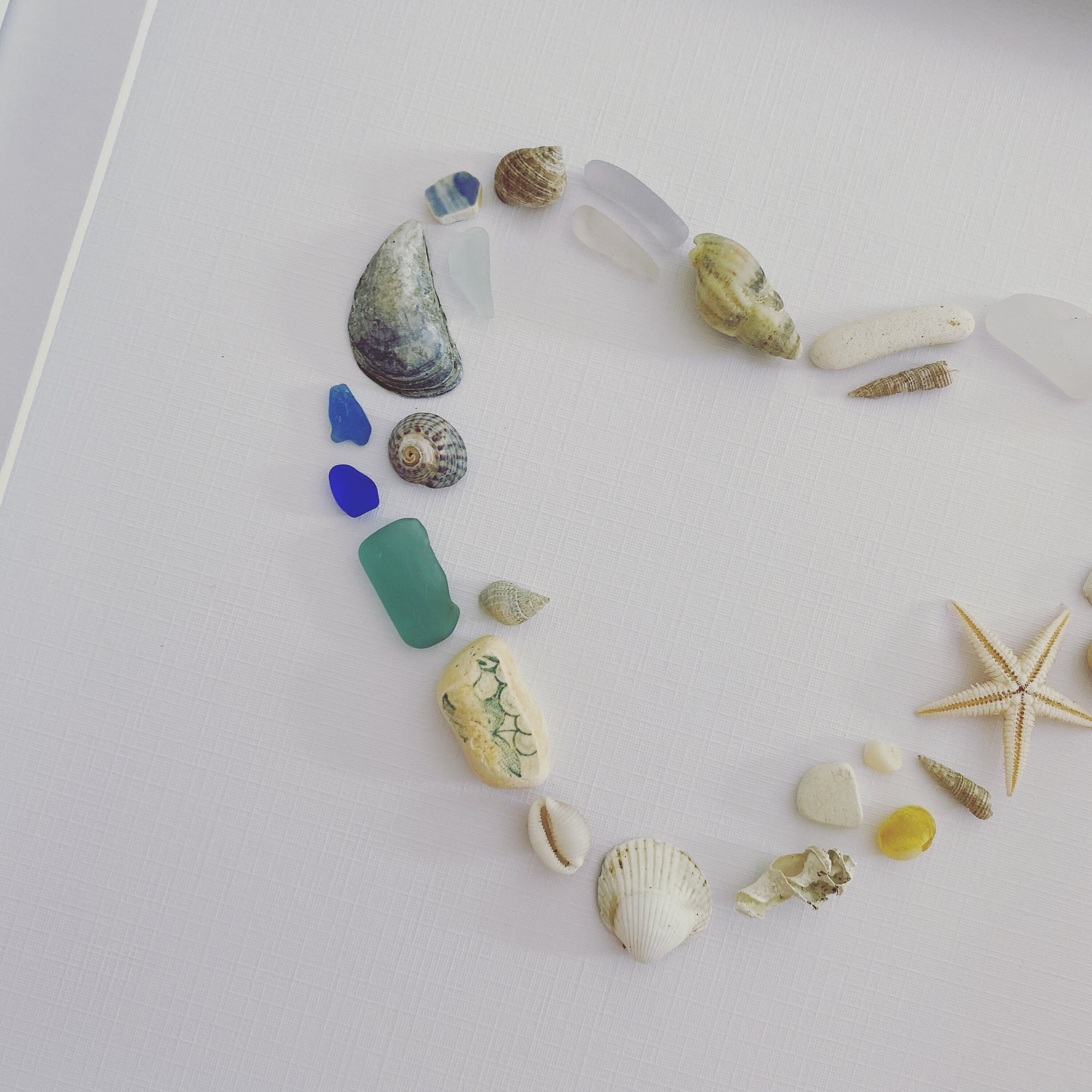 Sea Glass & Shell Heart Wreath Picture - Framed Coastal Wall Art ...