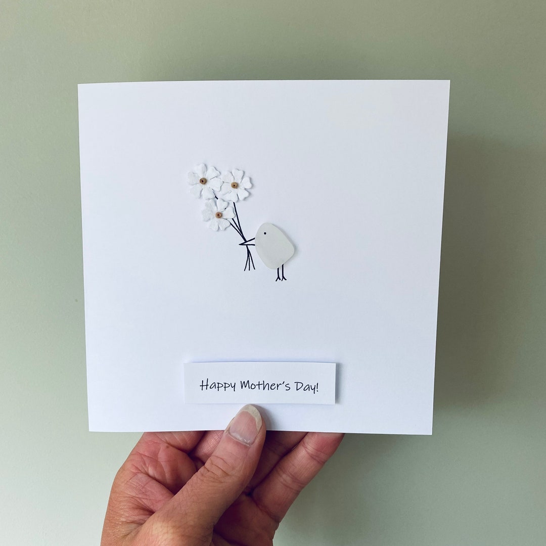 Mothers Day Card Cornish Sea Glass Art Handmade in Cornwall - Etsy UK