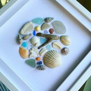 Cornish Shell Art Picture • Sea Glass Art • Handmade in Cornwall - Etsy UK