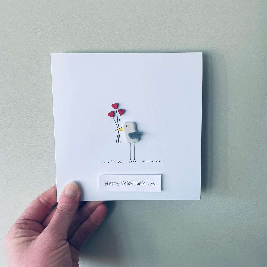 Seagull Valentine’s Day Card - Handmade in Cornwall - Etsy UK
