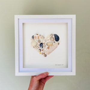 Cornish Shell Heart Picture • Coastal Inspired Artwork • Ocean Themed ...