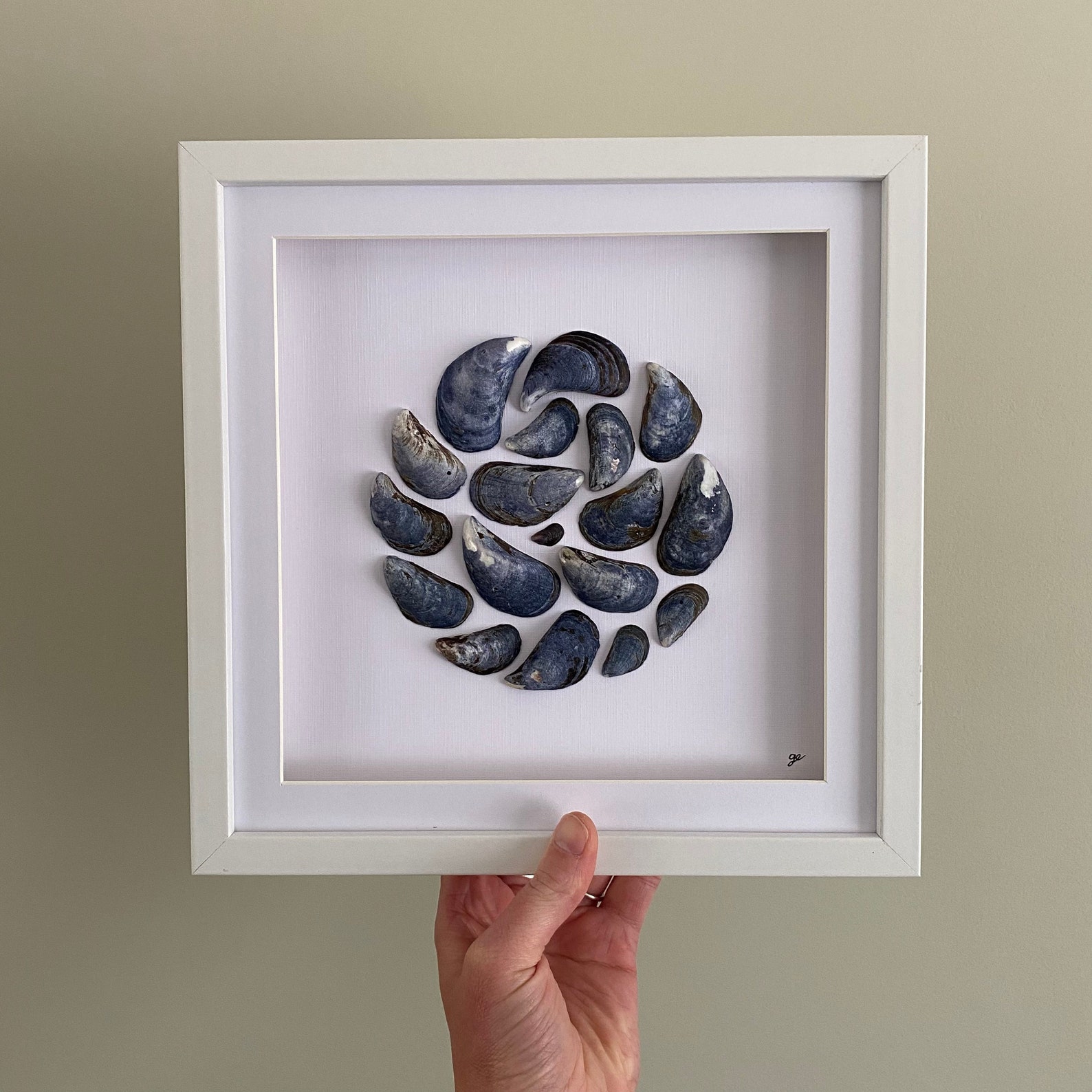 Cornish Mussel Shell Mandala Shell Art Picture Handmade in - Etsy