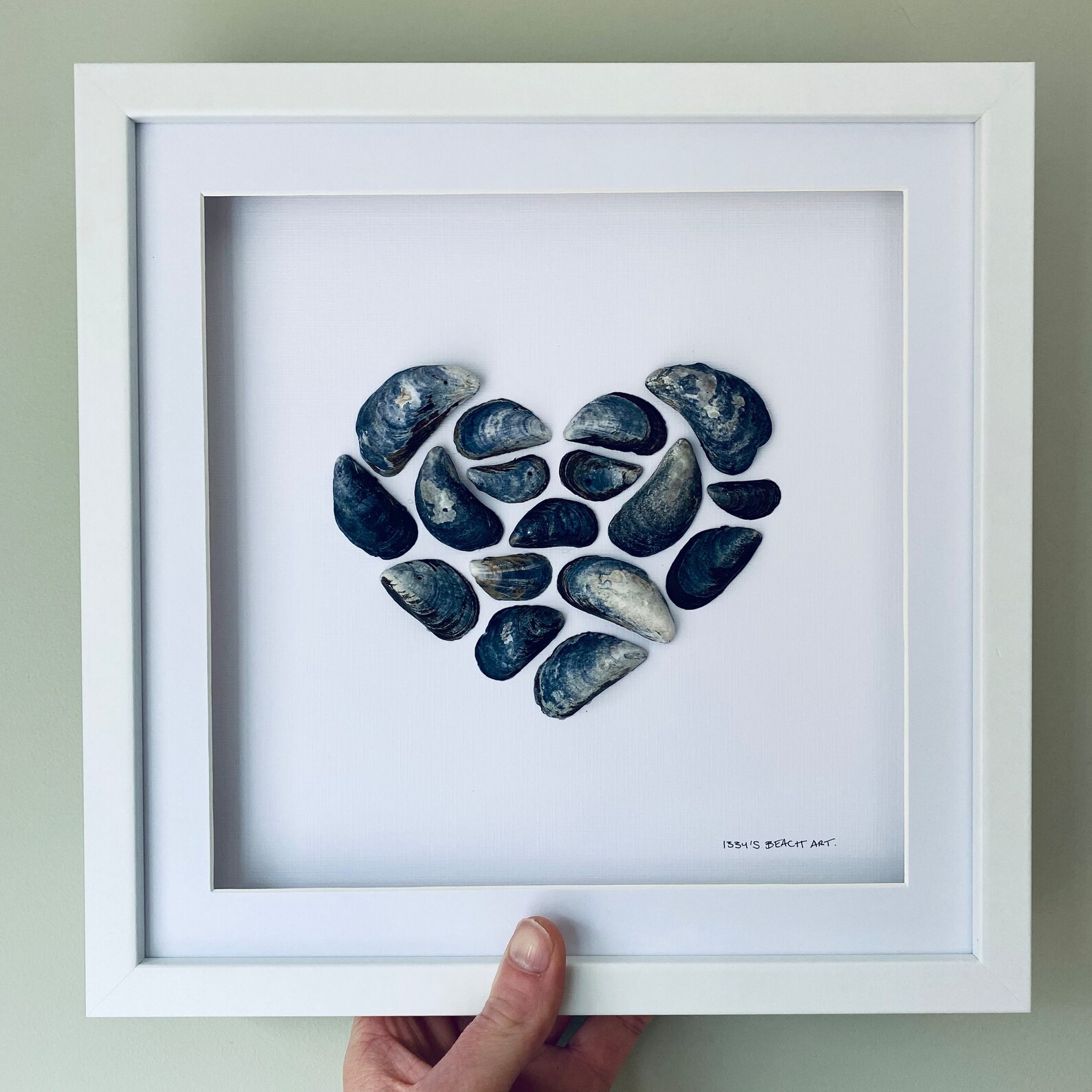 Cornish Helford Mussel Shell Heart Shell Art Picture - Etsy UK