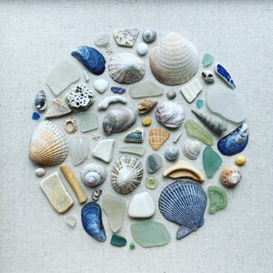 Cornish Shell Art Picture Sea Glass Art Handmade in Cornwall - Etsy