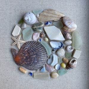 Cornish Shell Art Picture Sea Glass Art Handmade in Cornwall - Etsy