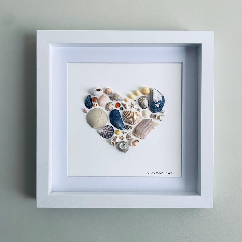 Shell Heart Artwork - Etsy UK