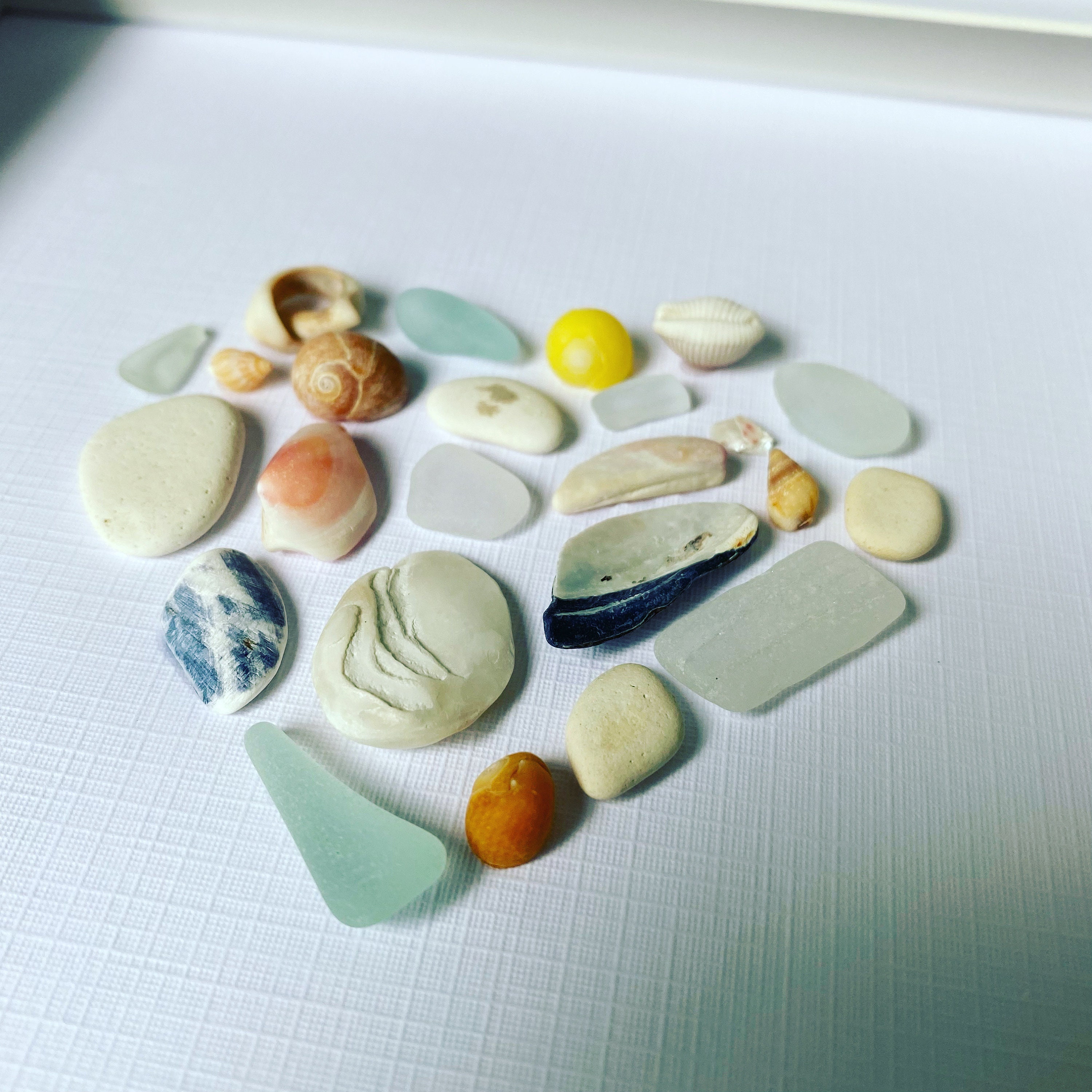 Cornish Sea Glass Art Shell Heart Picture Handmade in - Etsy
