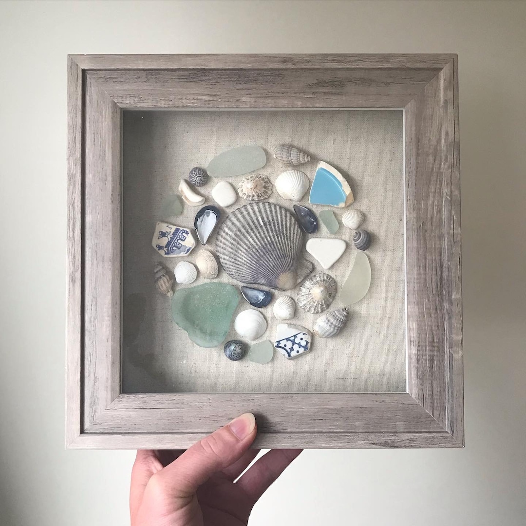 Cornish Shell Art Picture Sea Glass Art Handmade in Cornwall - Etsy