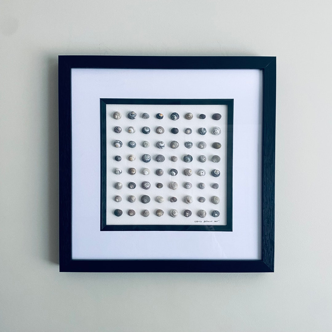 A Cornish Assembly Large Framed Shell Art Picture Periwinkle Shell Art ...