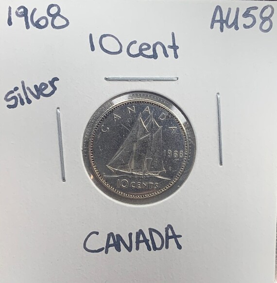 1968 Silver Dime Canadian Coin AU-58 Uncertified Coin - Etsy