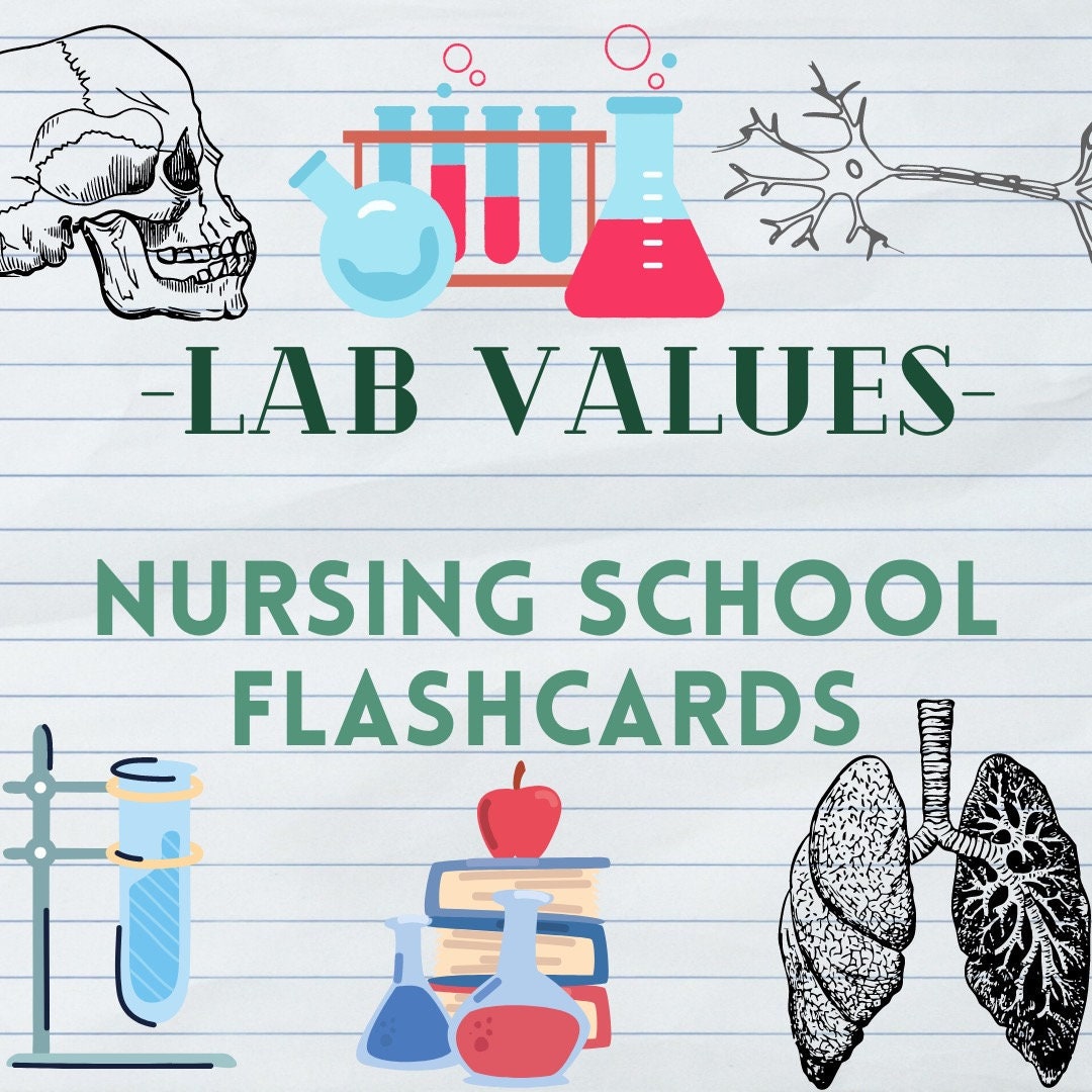 Lab Values Nursing School Flashcards - Etsy
