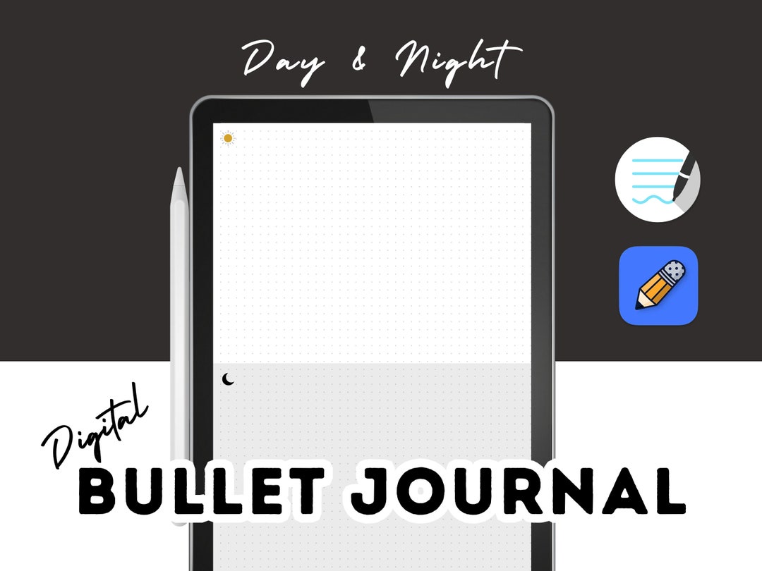 Bullet Journal - Day & Night Undated Bullet Journal, Blank Morning and ...