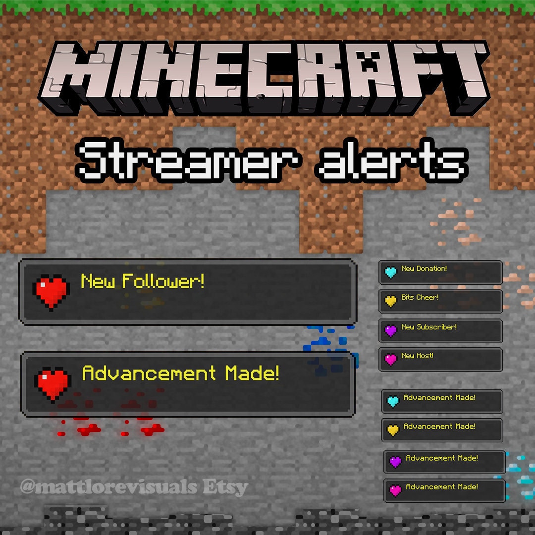Minecraft Stream Alerts! - Etsy
