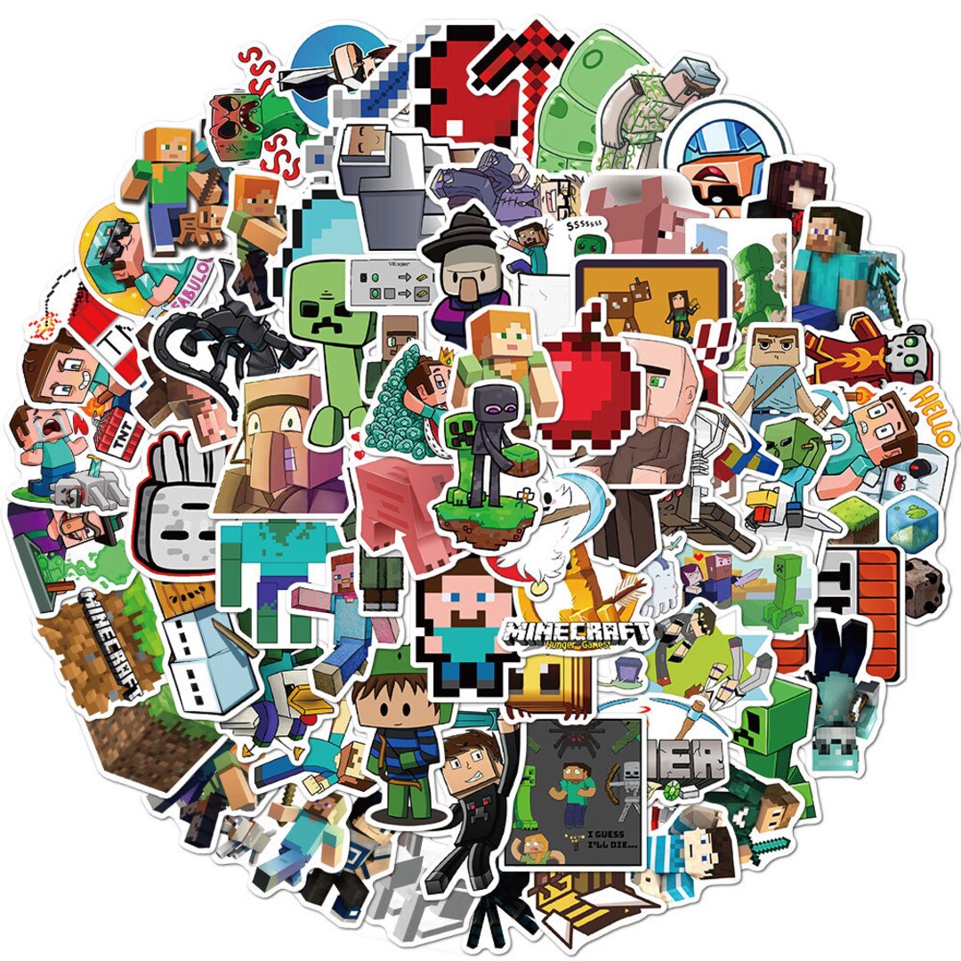 50 PCS of Minecraft Sticker Pack - Etsy