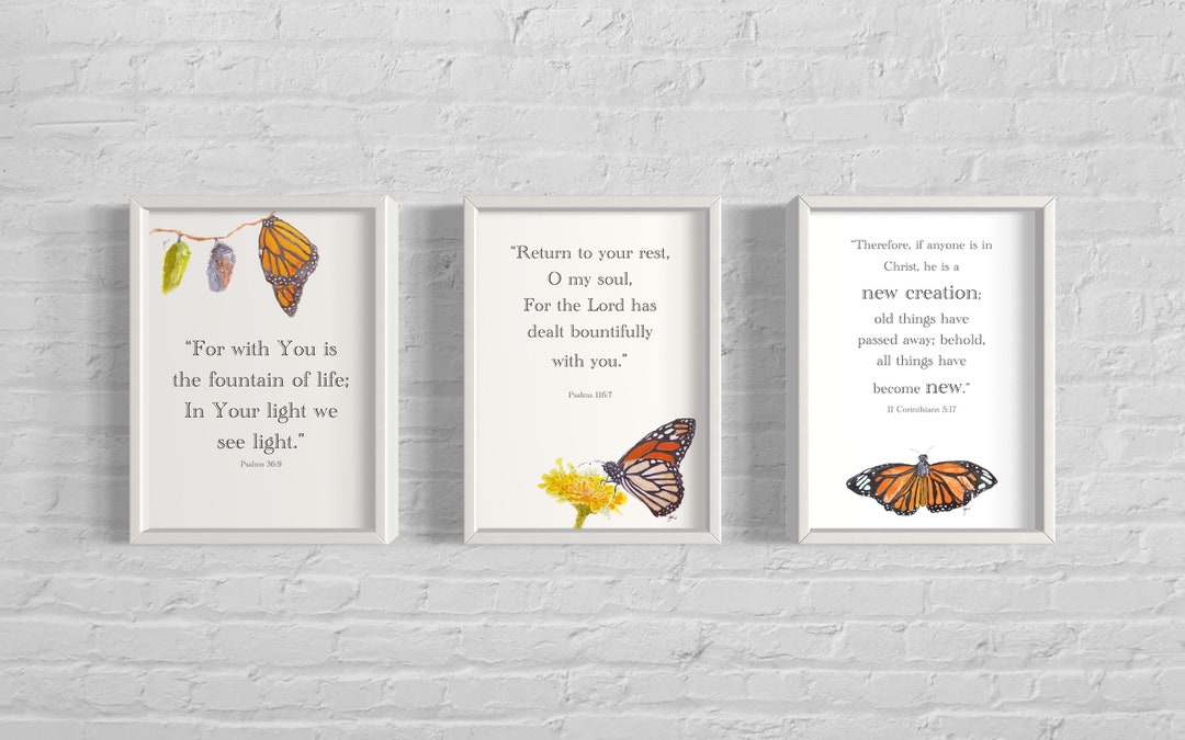 PRINTABLES butterflies & Bible Verses From the Series Transition by Gia ...