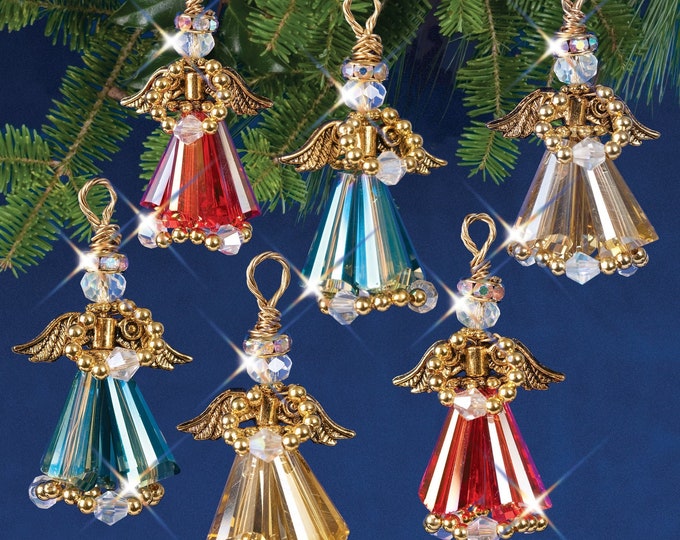 Golden Crystal Angels Beaded Onament Kit Nostalgic Craft Project DIY ...