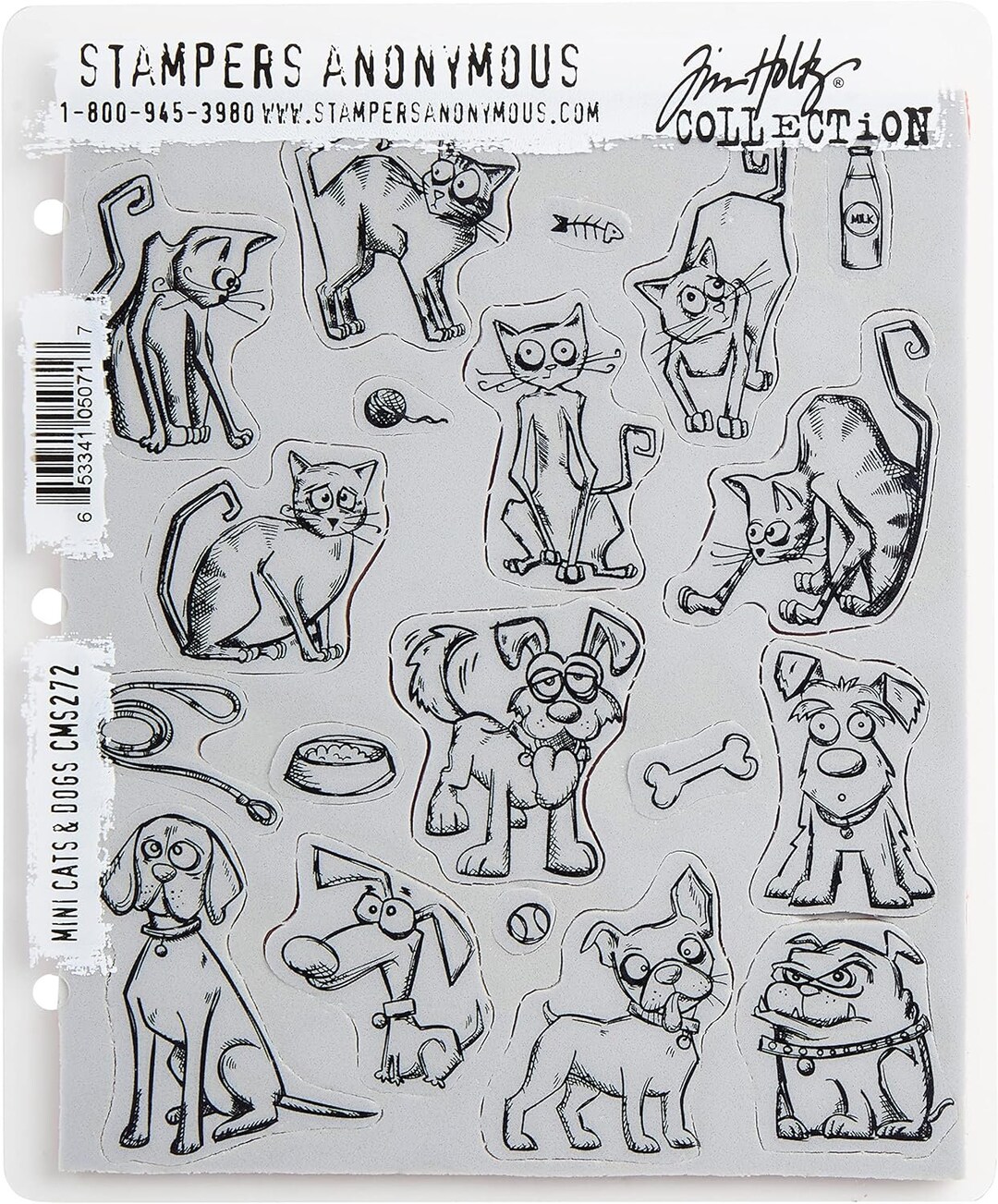 Mini Cats & Dogs Stamps Set Tim Holtz Stampers Anonymous Funny Animals ...