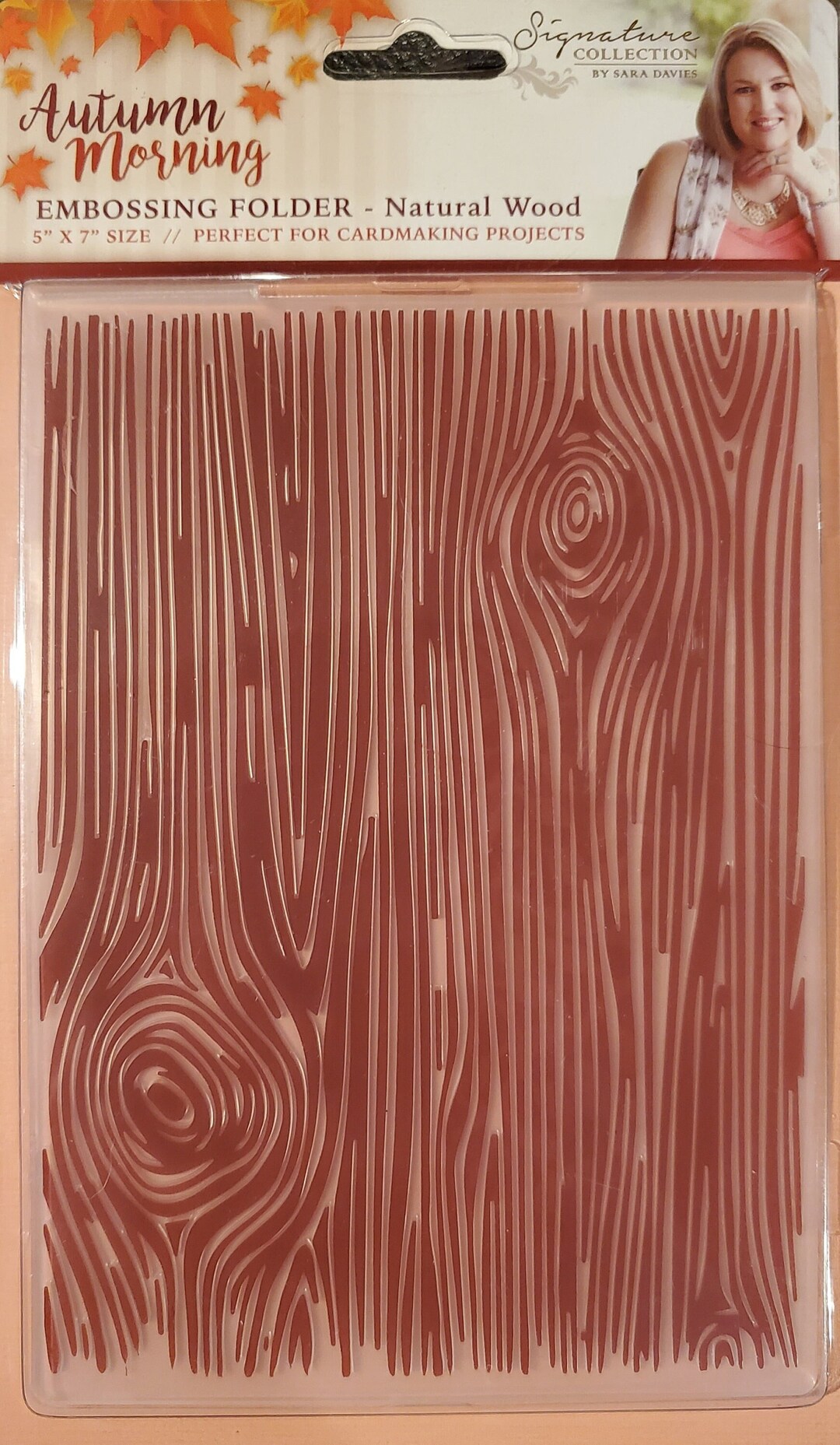 Natural Wood Embossing Folder Sara Davis Autumn Morning - Etsy