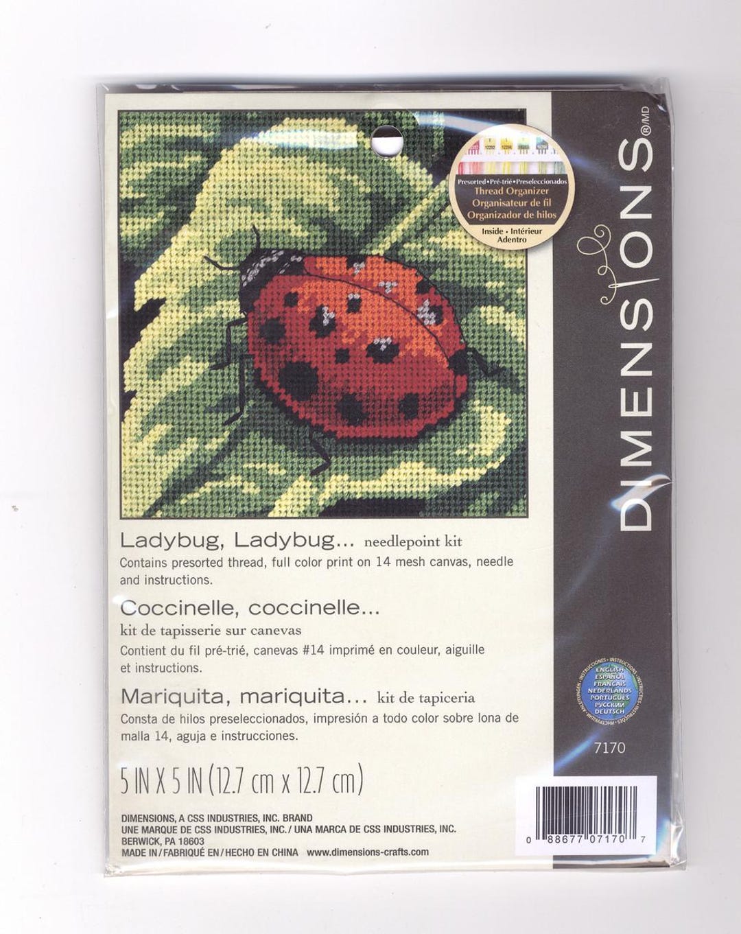 Ladybug, Ladybug Needlepoint Mini Kit Dimensions DIY Needleart Kits ...