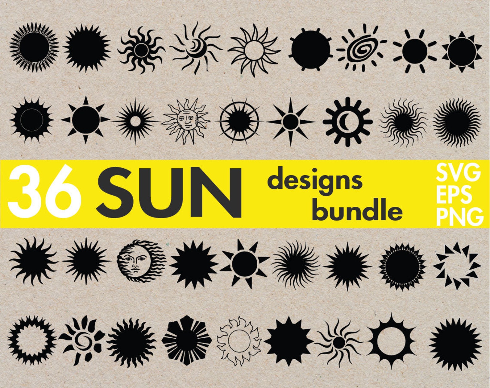 Sun Svg Bundle Sun Svg Files For Cricut Sun Svg Cut Files Etsy