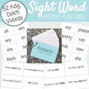 Printable Kindergarten Sight Words & Sentences - Dolch, Science of ...