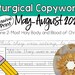 May August 2024 Catholic Liturgical CURSIVE & PRINTING Copywork ...