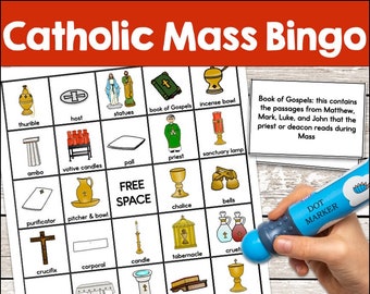 Catholic Mass Bingo | Religious Education Game | Church Objects | First ...