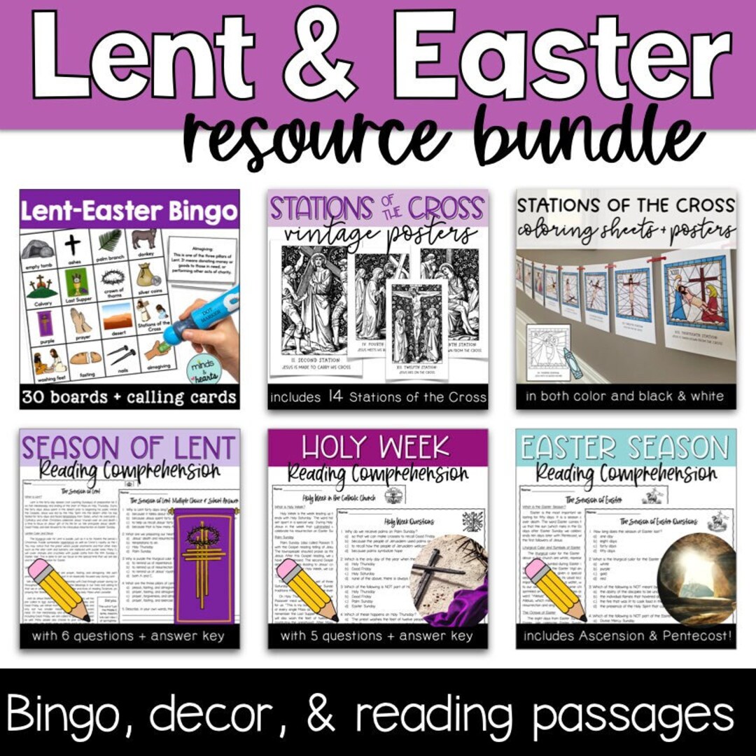 Lent and Easter Resource Bundle | Holy Week Activities | Lenten Bingo ...