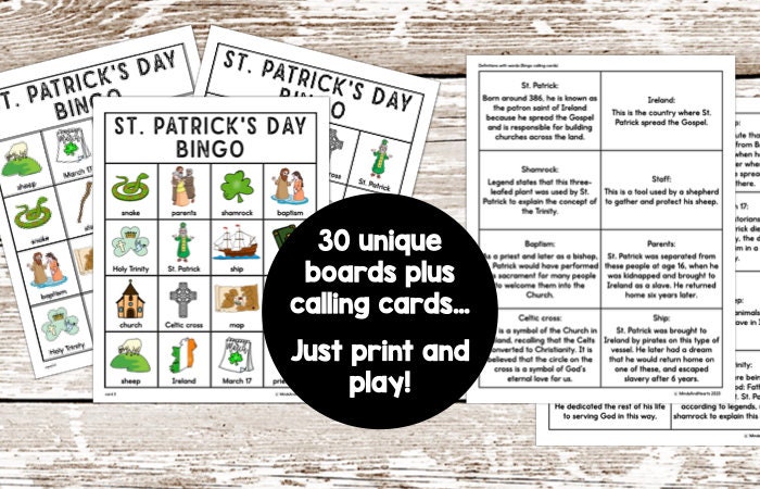 St. Patrick's Day Bingo & Memory Matching Game | Catholic Christian ...