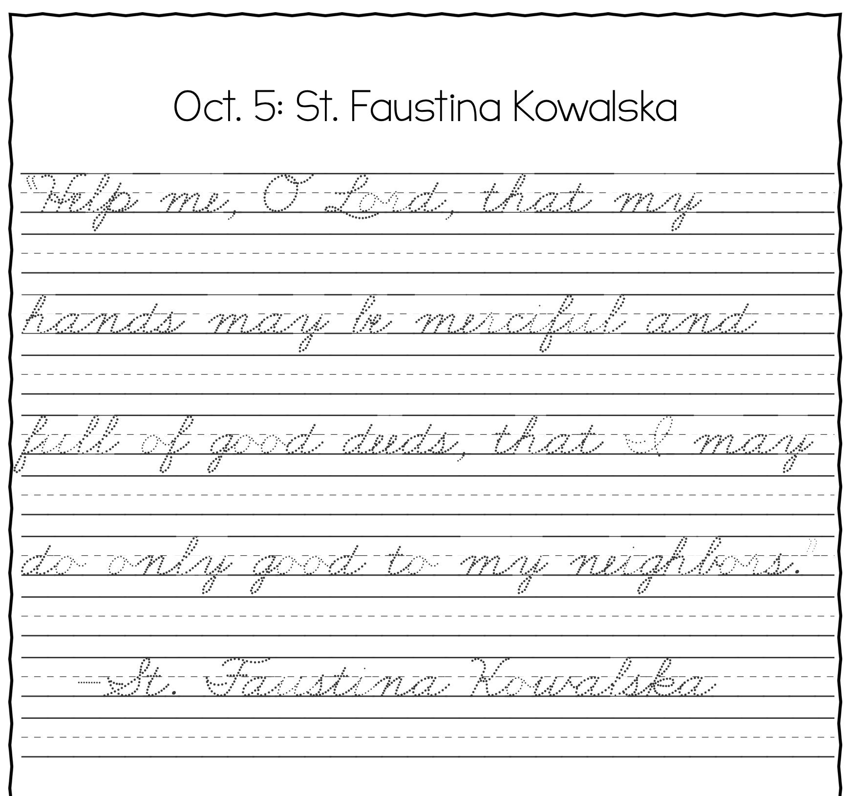 Catholic Copywork Cursive & Print October Queen of the - Etsy