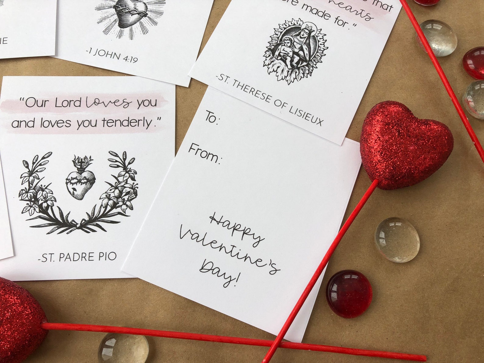 Valentine's Day Printable Cards - Catholic Saint Quote + Bible Verse ...