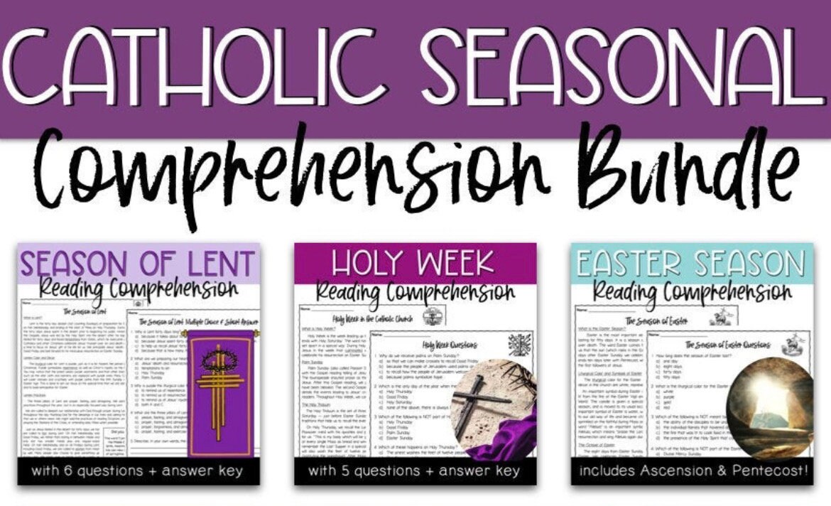 CURSIVE Lent, Holy Week, and Easter Printable Bundle: Copywork, Bingo ...