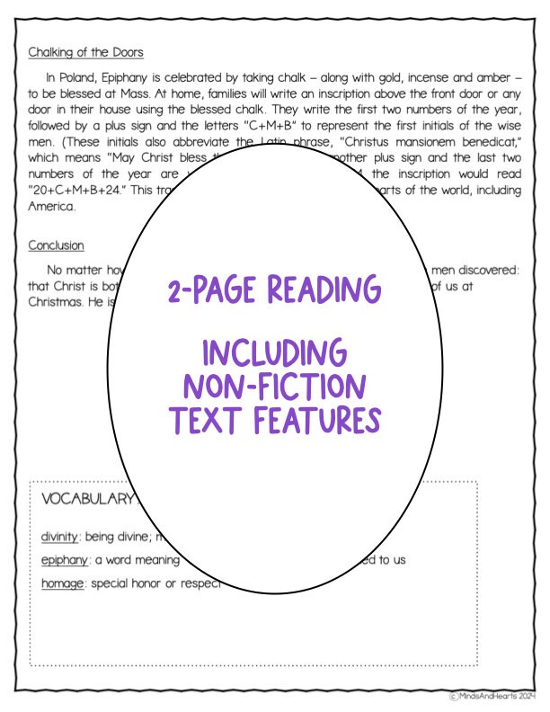 Feast of the Epiphany Reading Comprehension: Catholic Three Kings Day ...