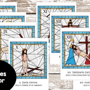 Stations of the Cross Stained Glass Posters: Lent and Holy Week ...