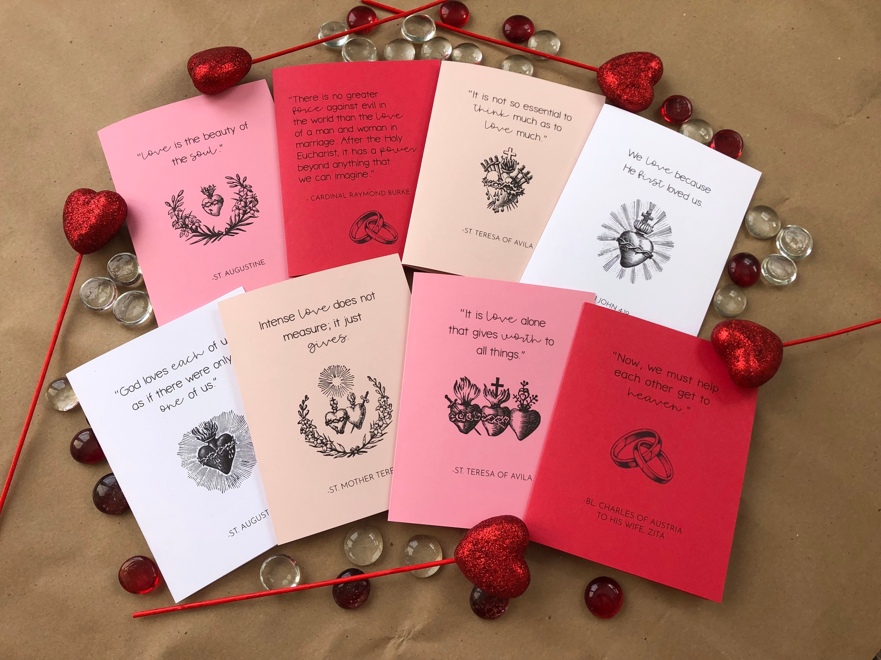 Printable Catholic Valentine Cards Valentine's Day Love St. Therese ...