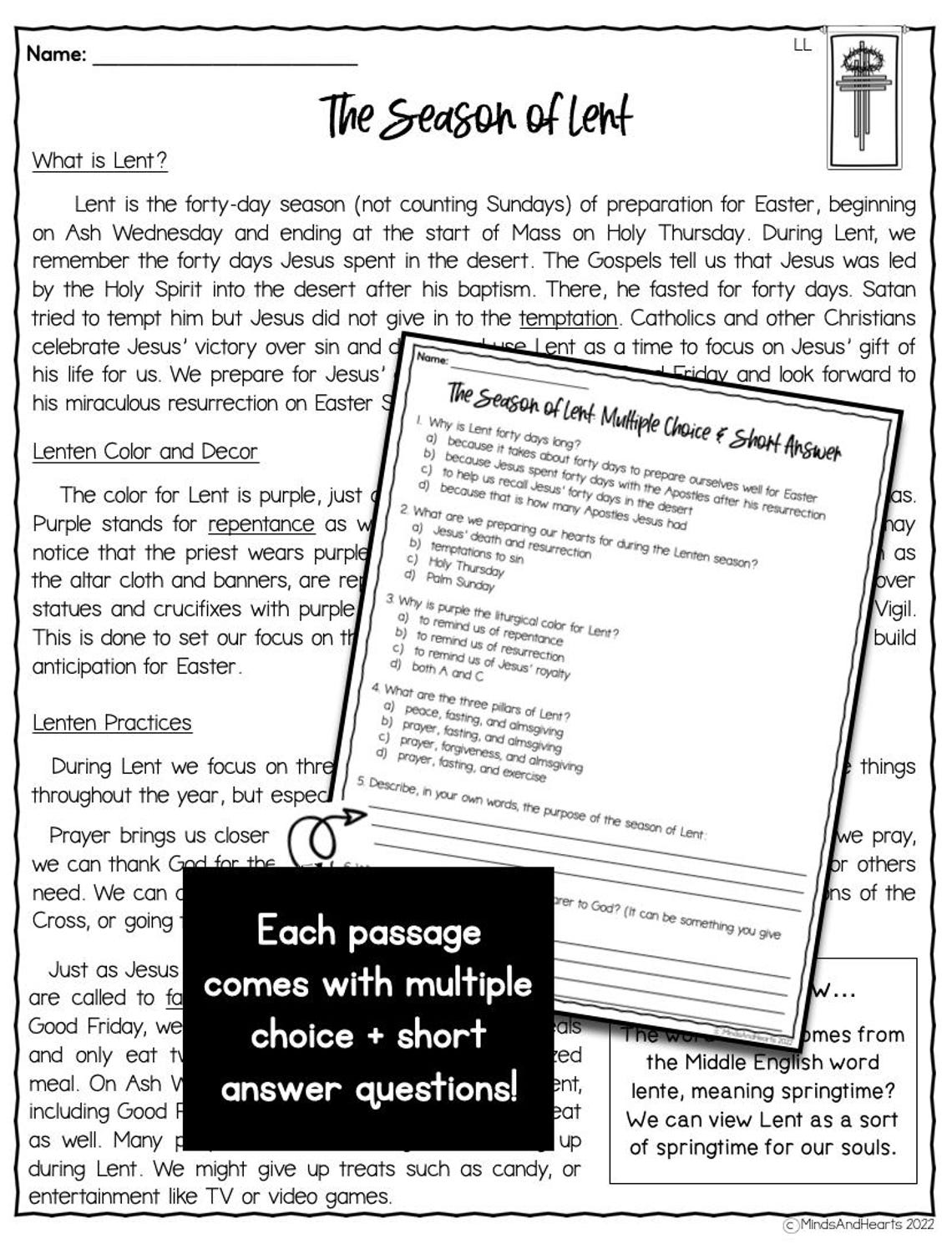 Catholic Reading Comprehension Bundle - Epiphany, St. Valentine's Day ...