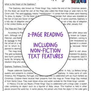 Feast of the Epiphany Reading Comprehension: Catholic Three Kings Day ...