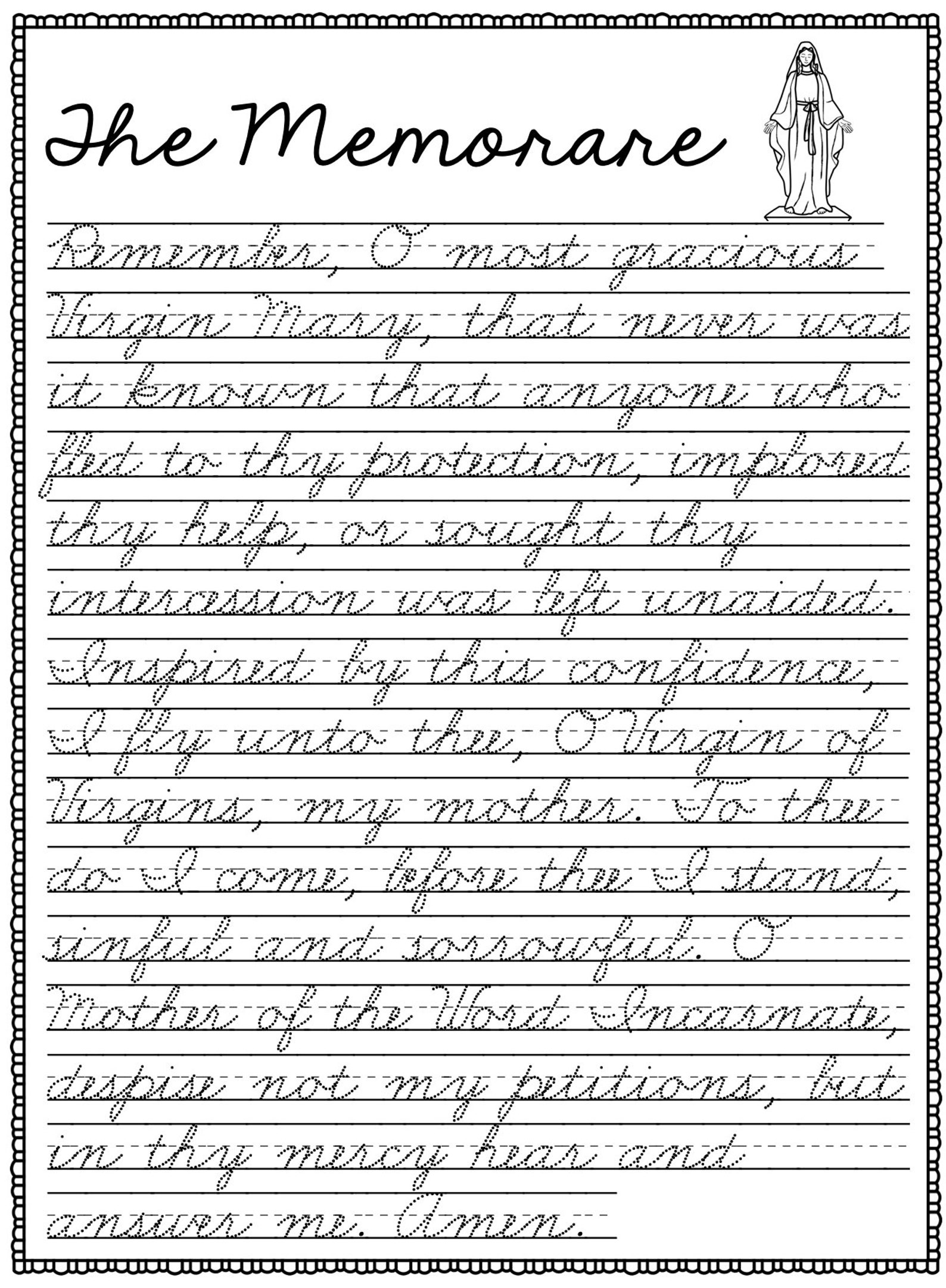 Catholic Prayers Tracing Book: Manuscript & Cursive | Etsy