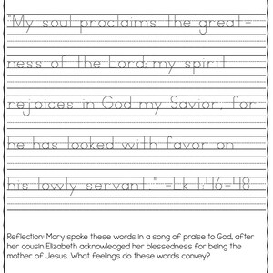 May August 2024 Catholic Liturgical CURSIVE & PRINTING Copywork ...