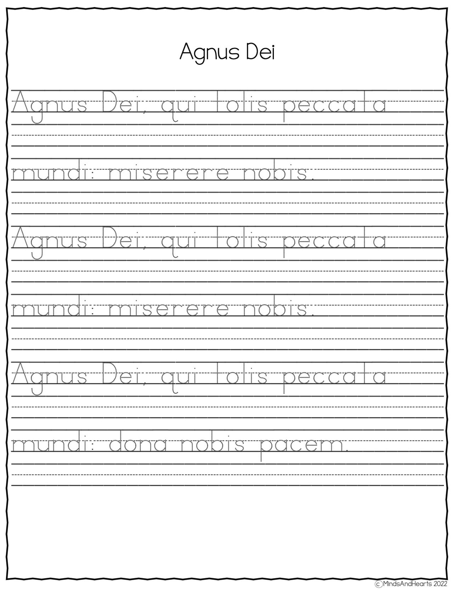 Latin Catholic Prayer Copywork Printing Handwriting Practice - Etsy