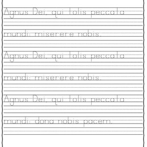 Latin Catholic Prayer Copywork - Printing Handwriting Practice - Etsy