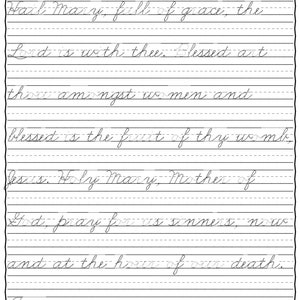 Catholic Prayer Copywork: Cursive | Faith Formation | Handwriting ...
