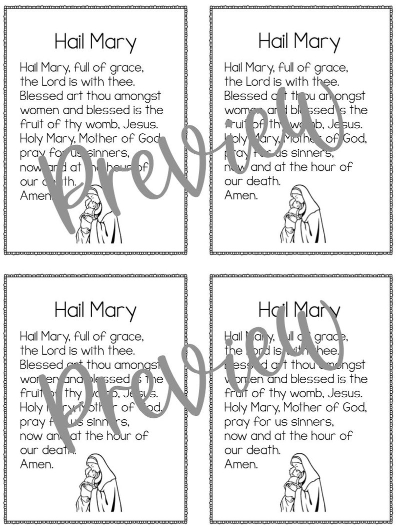 PRINTABLE Catholic Prayer Flip Ring | Digital File | Flash Card Ring ...