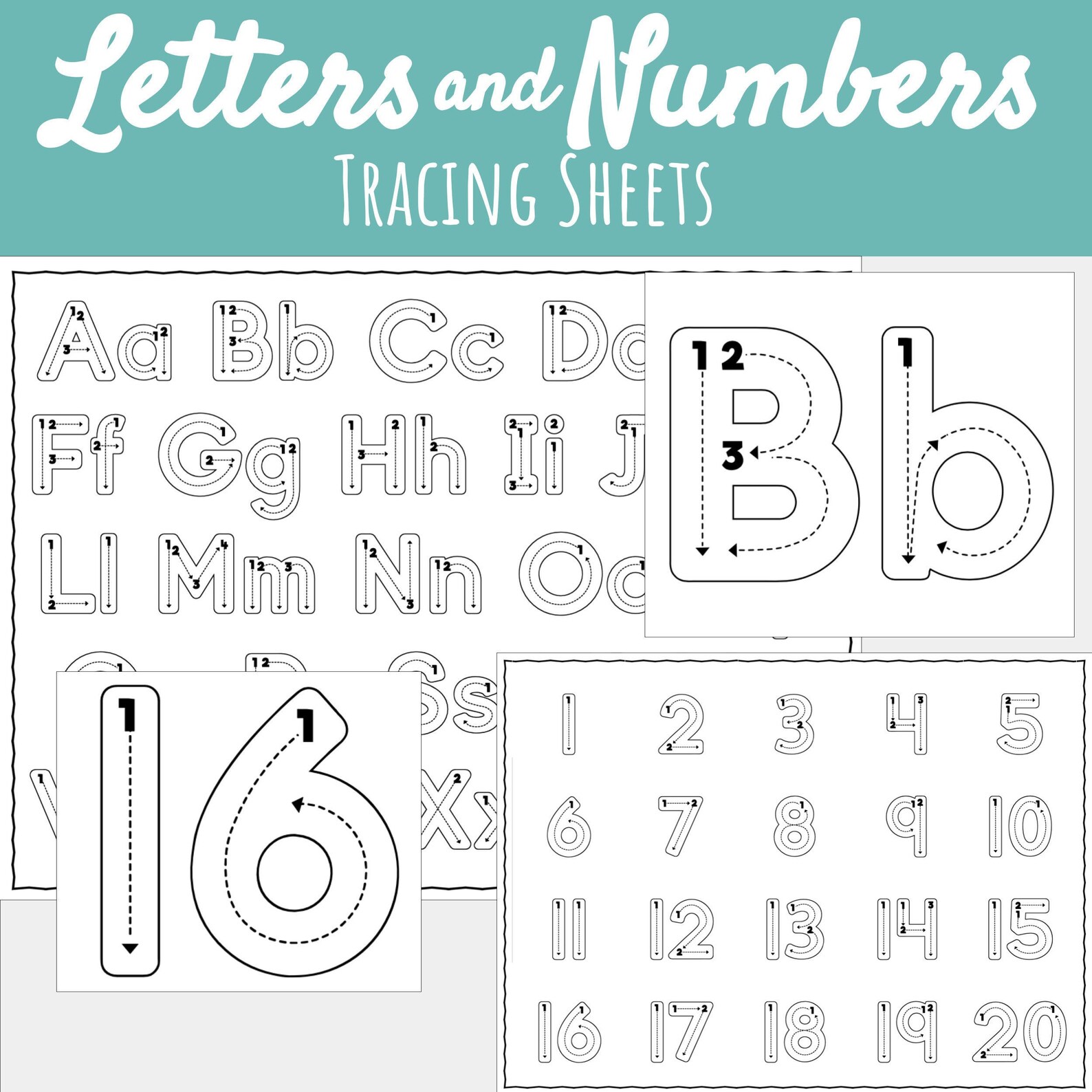 Letter and Number Formation Tracing Sheets Handwriting - Etsy